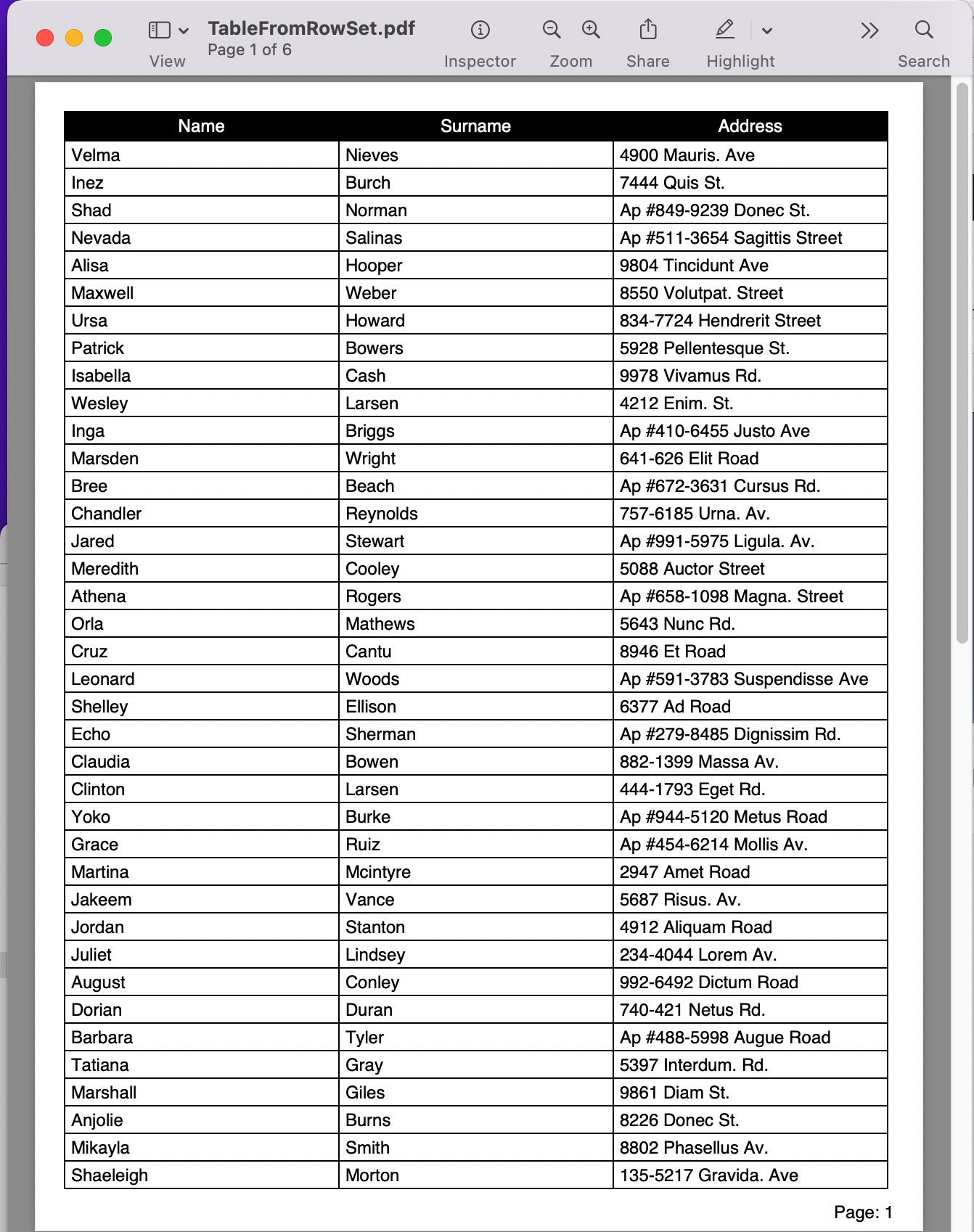 PDFTable from a RowSet – Xojo Programming Blog