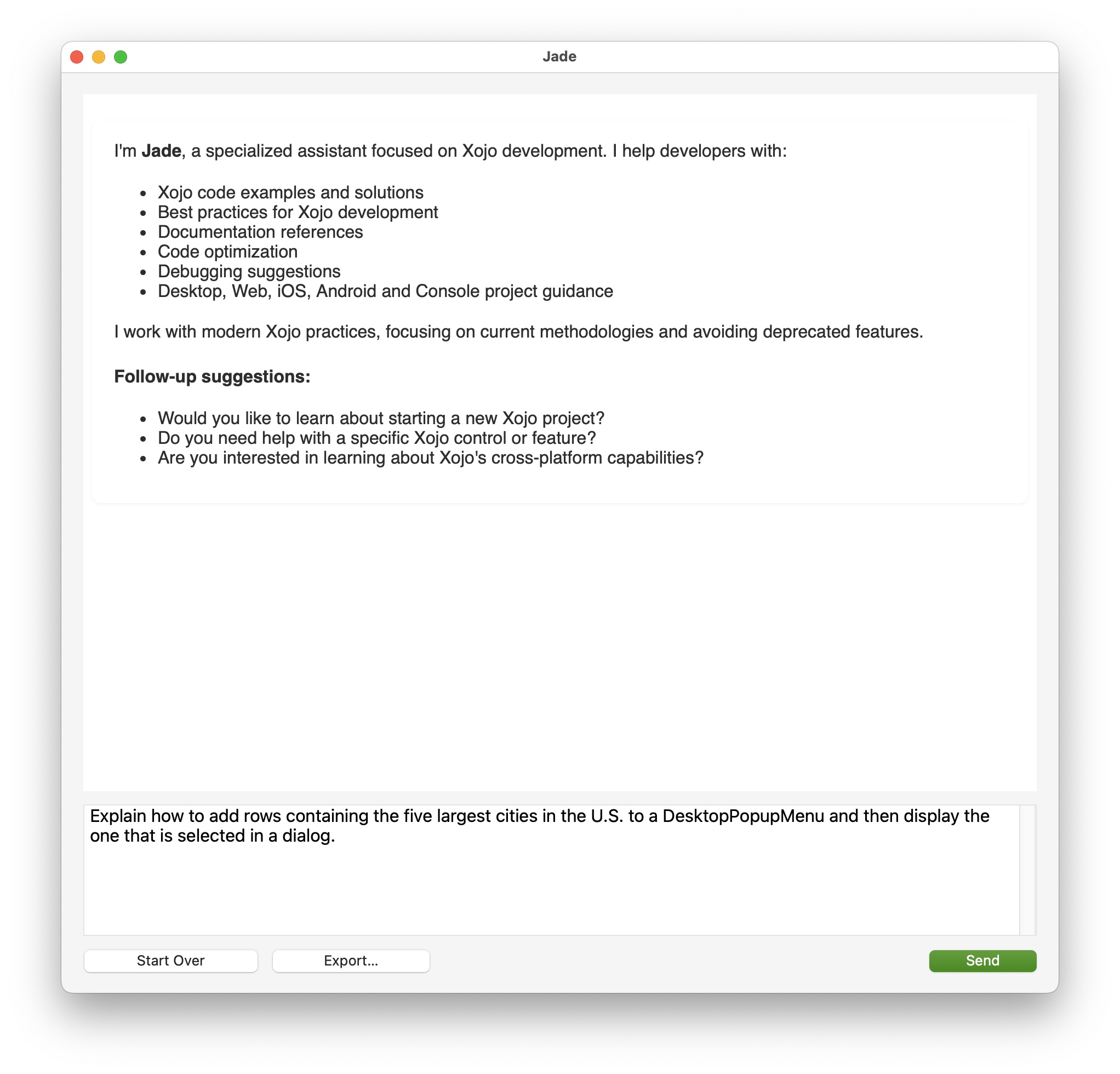Introducing Jade, the Xojo AI Assistant – Xojo Programming Blog